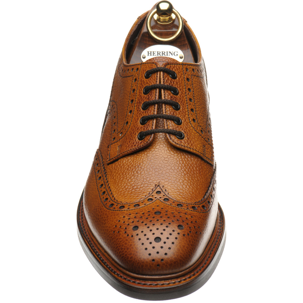 Herring Kendal (Rubber) mens rubber-soled brogues in tan grain ...