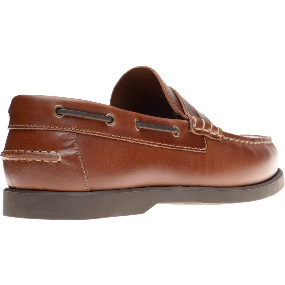 Herring Salcombe mens rubber-soled deck shoes in chestnut – Herring Shoes