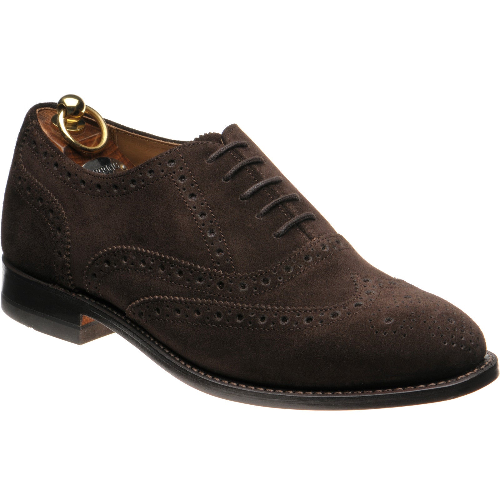 Herring Surrey II mens brogues in dark brown suede – Herring Shoes