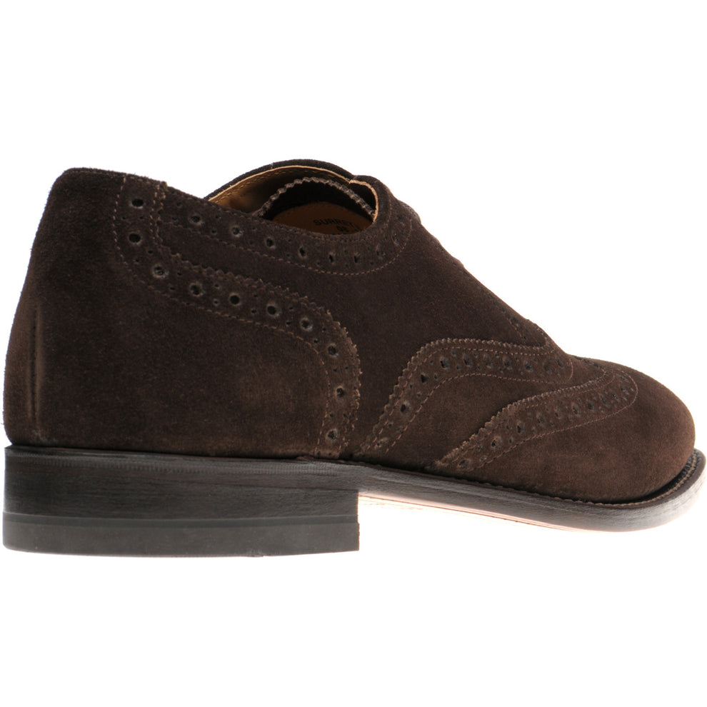 Herring Surrey II mens brogues in dark brown suede – Herring Shoes