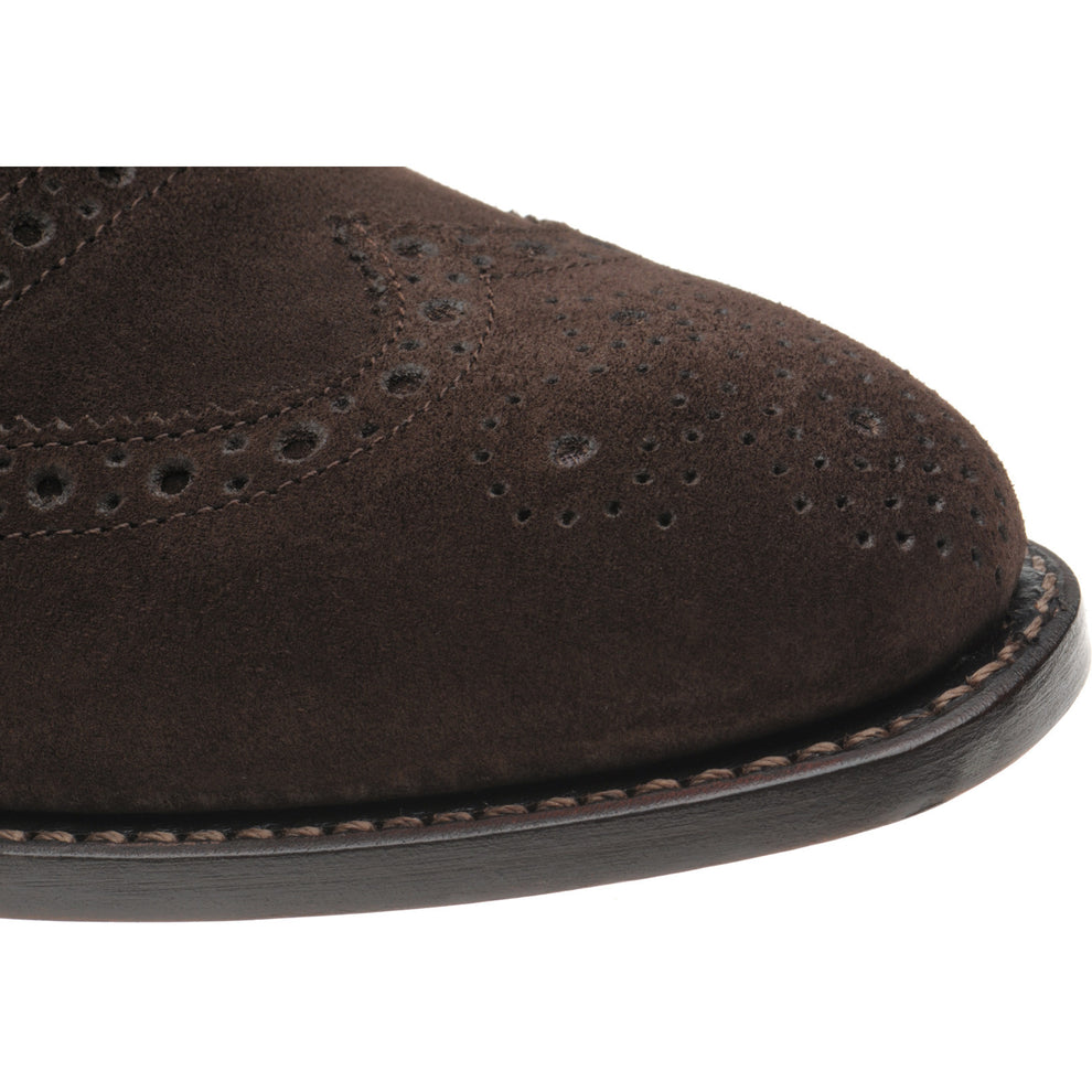 Herring Surrey II mens brogues in dark brown suede – Herring Shoes