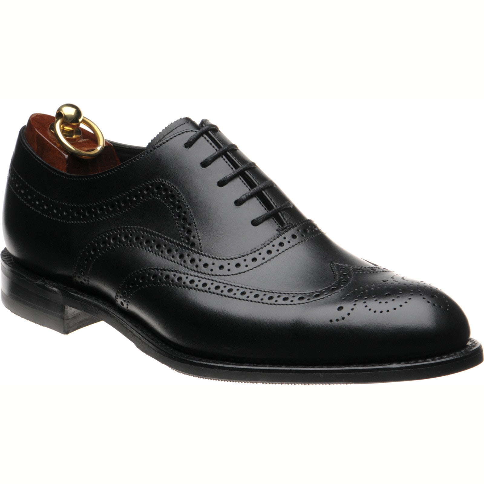 Loake Castlegate mens rubber-soled brogues in black calf (second ...