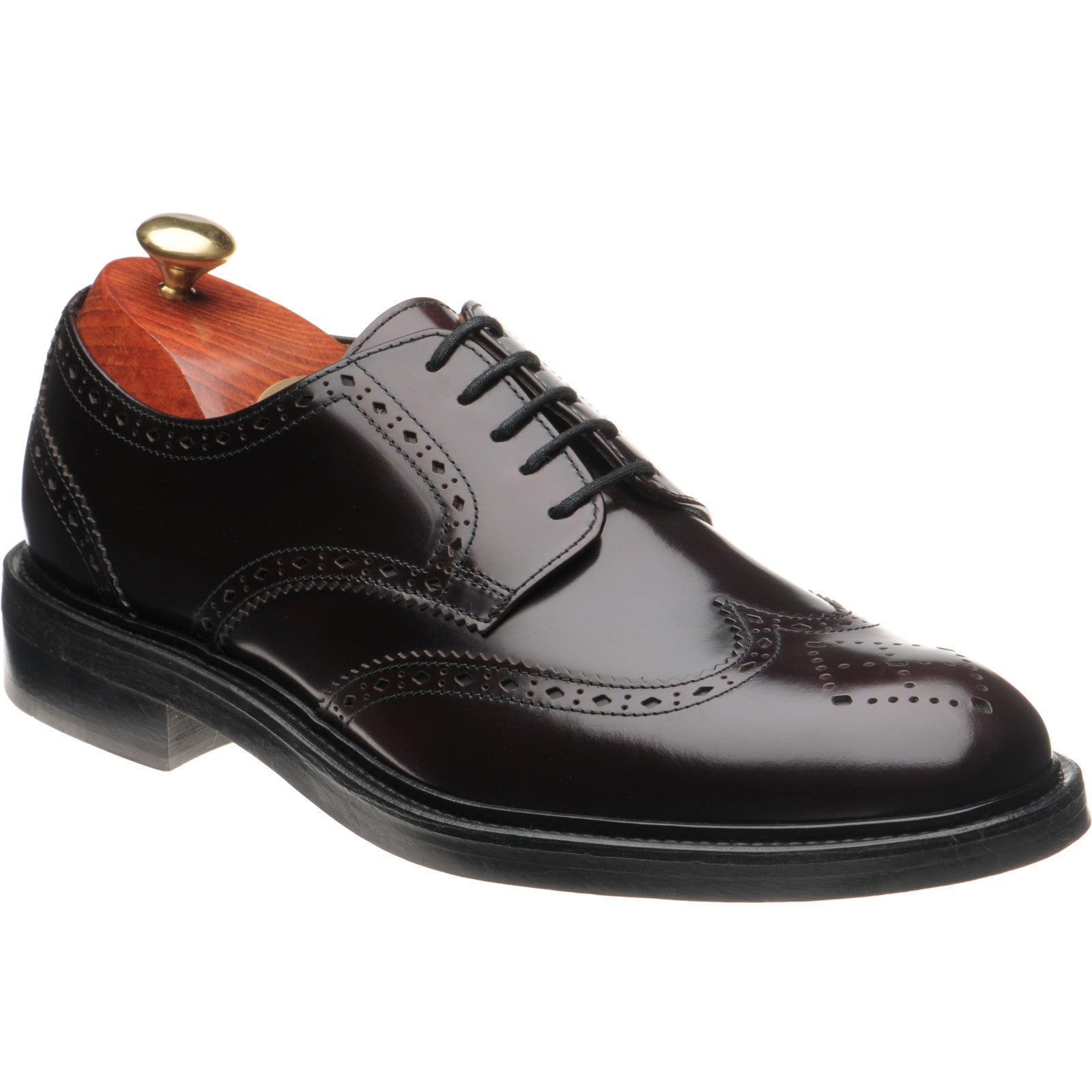 Wildsmith Model 39 mens brogues in burgundy polished – Herring Shoes