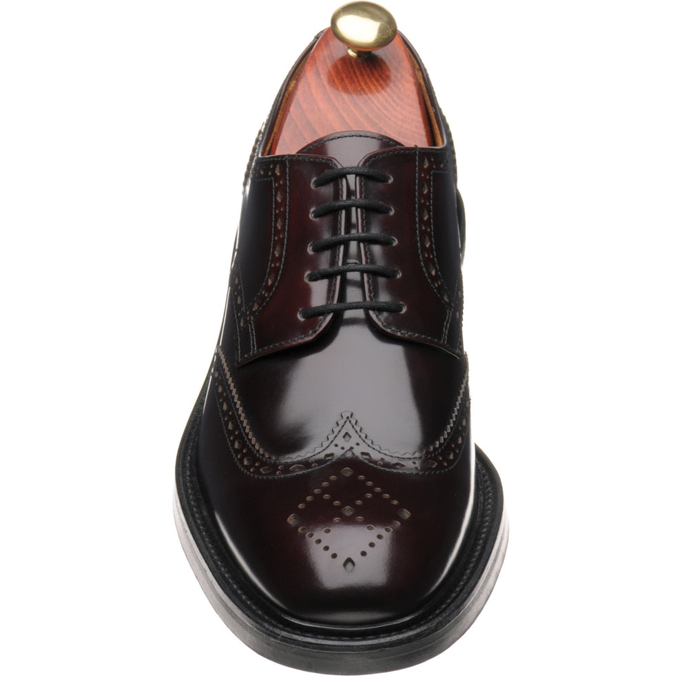 Wildsmith Model 39 mens brogues in burgundy polished – Herring Shoes