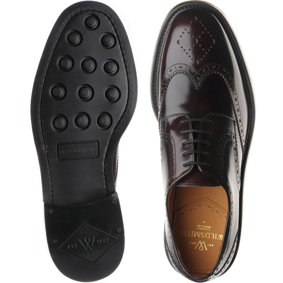 Wildsmith Model 39 mens brogues in burgundy polished – Herring Shoes